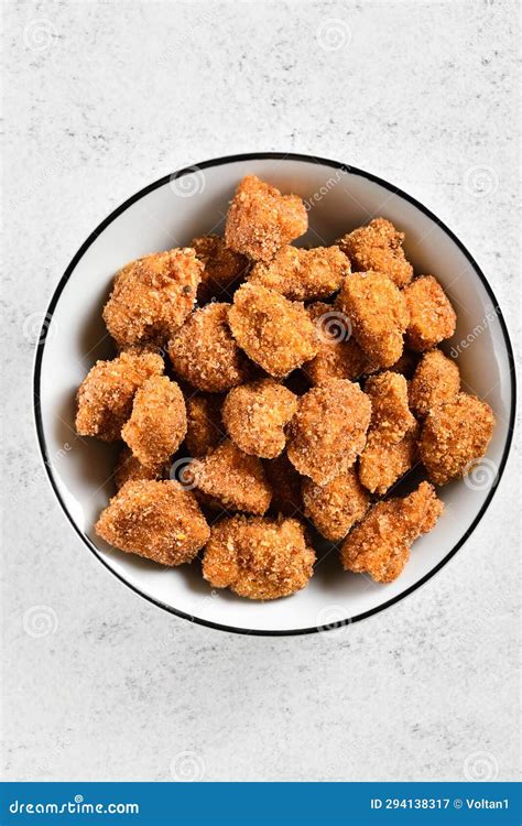 Crispy Fried Breaded Chicken Bites Stock Image Image Of Cooked