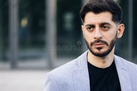Gorgeous Young Bearded Handsome Business Man In Formal Wear Serious