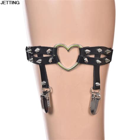 2017 Harajuku Women Punk Leg Ring Thigh Harness Heart Garter Rock Pub