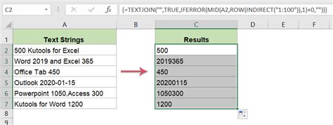 strip or remove non numeric characters from text strings