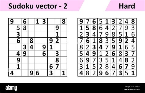 sudoku game with answers simple vector design set sudoku blank