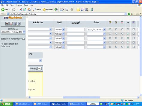 membuat database dengan xampp rahmadewi1801