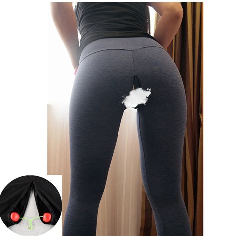 Outdoor Sex Stretch Pants Erotic For Womens Peach Hip Yoga Crotchless