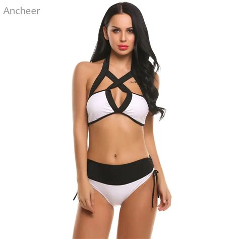 Women Sexy Two Pieces Push Up Bikini Swimwear Women Padded Bandage Cut