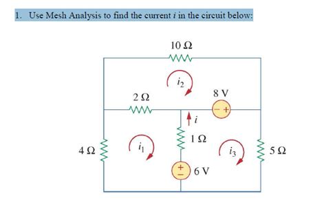 solved 1 use mesh analysis to find the current i in the