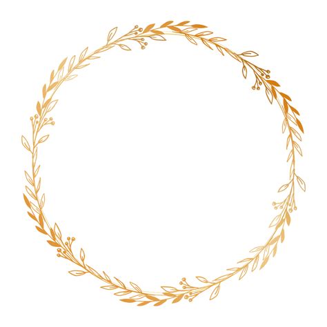 Borda De Círculo Floral De Ouro De Luxo Vetor Png Coroa De Ouro