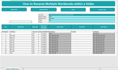 how to rename multiple files of a folder in excel eloquens