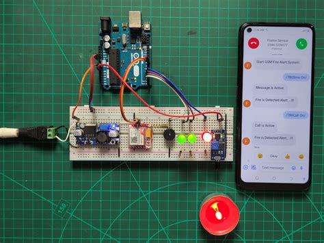 gsm based fire alert system call and sms notification arduino project hub