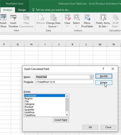 how to create pivot table calculated fields goskills