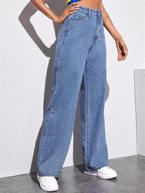 Shein Plus Pocket Side Camo Cargo Pants Wide Leg Jeans Outfit Denim