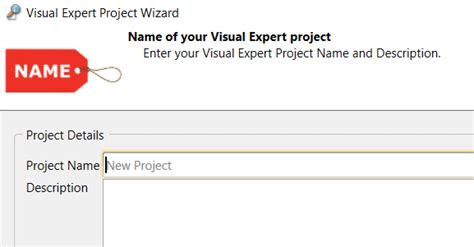 how to create a project with a single pb application in visual expert