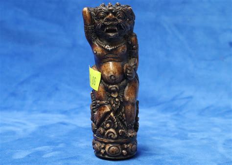 Lot Sword Handle Hanuman God Bali Carved Deer Horn
