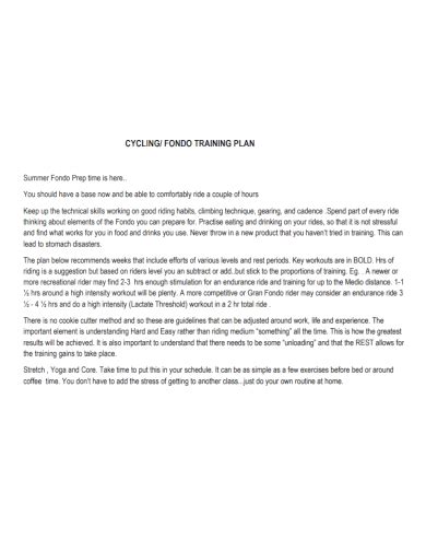 Free 10 Cycling Training Plan Samples [ Beginner Weekly Strength ]