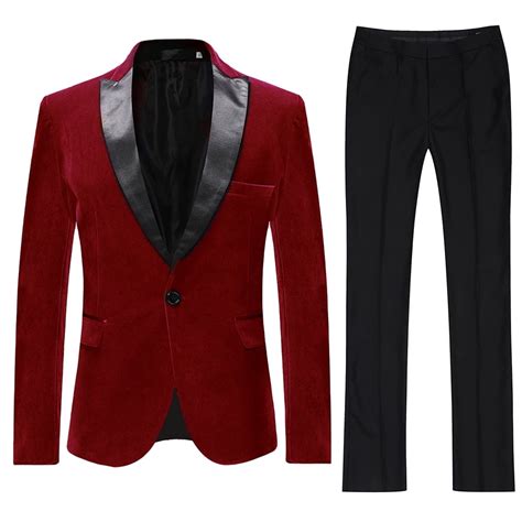 Cloudstyle Mens 2 Piece Suit Peaked Lapel One Button Tuxedo Slim Fit