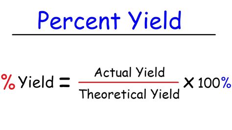 how to calculate theoretical yield and percent yield youtube