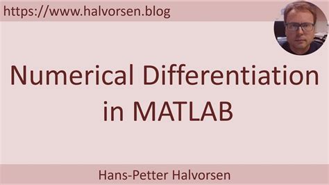 matlab numerical differentiation youtube