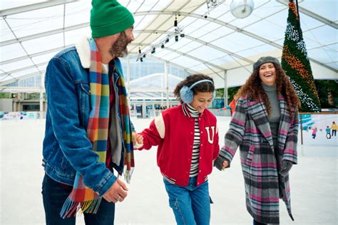 Skater Offers Ice Rink Canary Wharf