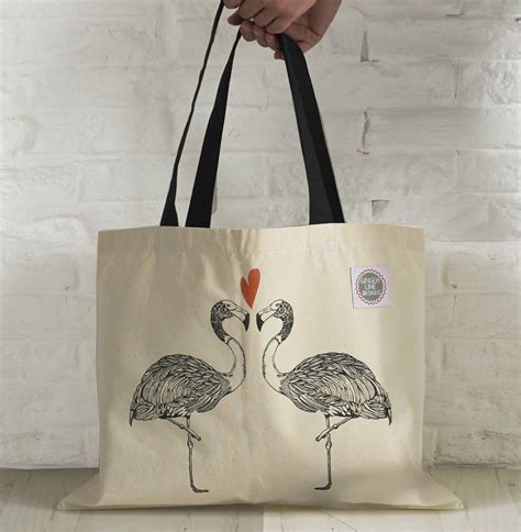 Flamingos In Love Tote Bag By Ginger Line Designs