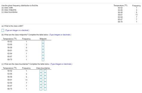 solved use the given frequency distribution to find the a