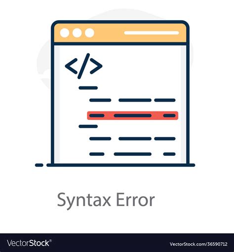 syntax error royalty free vector image vectorstock