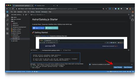 github datastax examples astra gatsbyjs starter 🚀 a