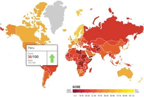 Heat Map On The Corruption Perception Index 2019 Download Scientific