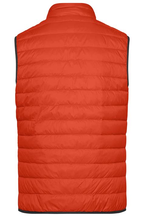 Men Mens Down Vest Burnt Orange Silver Daiber