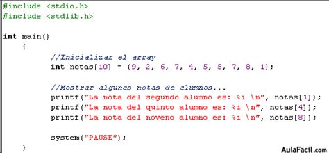 arrays en c informatica