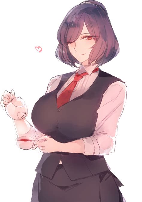 Safebooru 1girl Absurdres Alternate Costume Black Suit Blouse Breasts