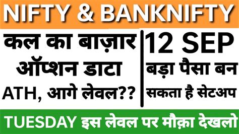 Nifty Banknifty Tomorrow Prediction 12 Sep 2023 Nifty And Bank Nifty On