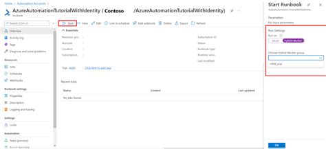ejecución de runbooks de azure automation en una instancia de hybrid