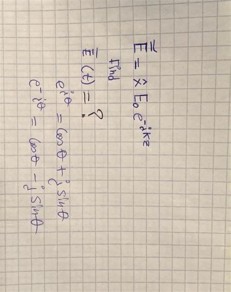 Solved Eˉ X E0e−ikz Find