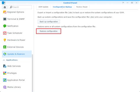 Configuration Backup Dsm Synology Knowledge Center