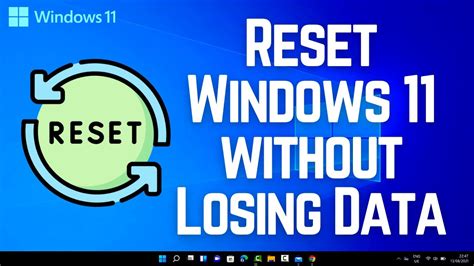 How To Reset Windows 11 Without Losing Data Youtube