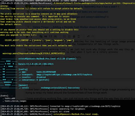 python why does rabbitmq show 2 connections when i run a celery