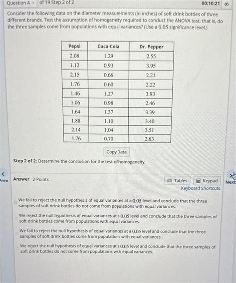 Consider The Following Data On The Diameter
