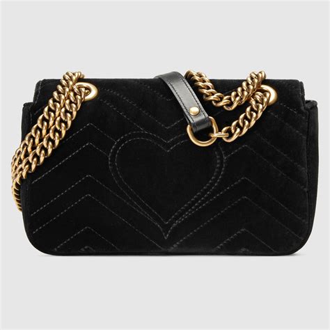 Gucci Gg Marmont Black Velvet Bag