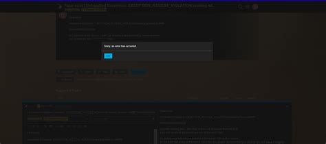 fatal error unhandled exception exception access violation reading