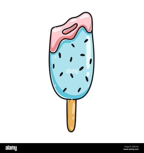 Ice Cream On Stick Isolated Vector Illustration Stock Vector Image