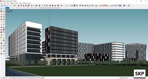 sketchup 159 commercial complex 3d model cgtrader