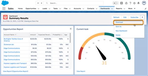 salesforce dashboards can now be downloaded the marks group small