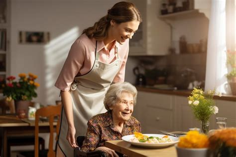 Premium Photo Female Caregiver Assisting An Older Woman