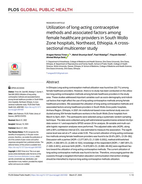 Pdf Utilization Of Long Acting Contraceptive Methods And Associated