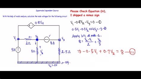 supernode analysis dependent source youtube