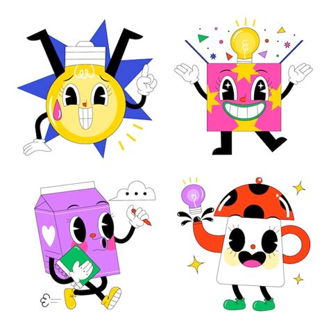 Free Vector Acid Idea Stickers Collection