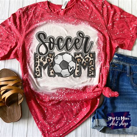 Leopard Soccer Mom Shirt Soccer Mom Leopard Print Bleached Etsy