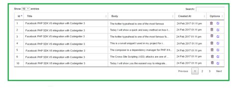 datatables server side processing using laravel example and demo