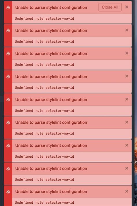 webpack updated stylelint undefined rule selector no id stack overflow