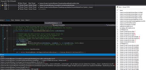 console writeline stuck on consolehandleiswritable · issue 33594
