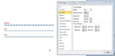 how to insert a dotted line in powerpoint 2010